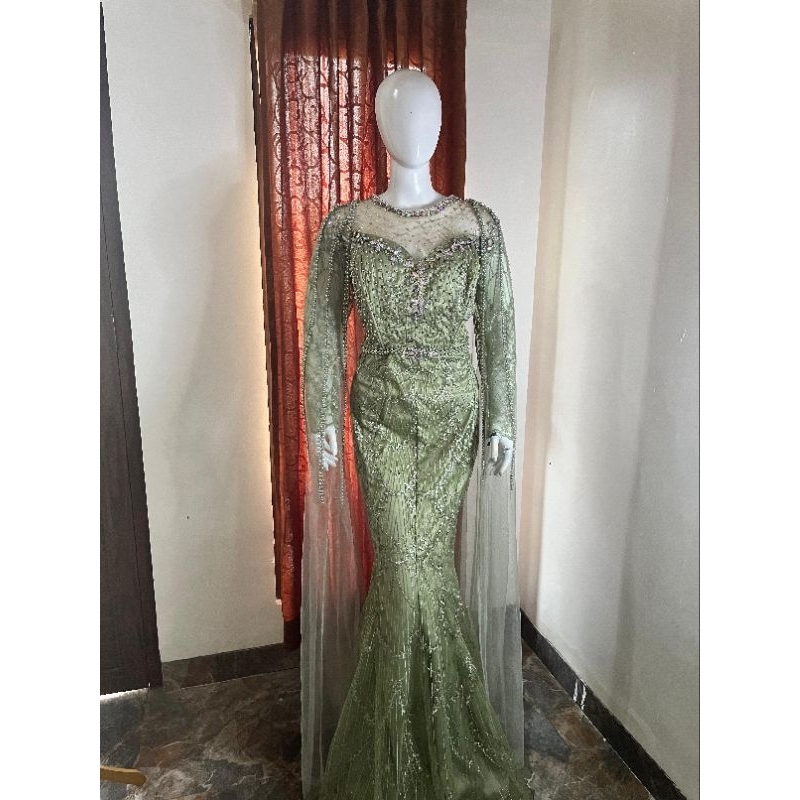 Jual gaun pengantin slim duyung lengkap dengan slayer | Shopee Indonesia
