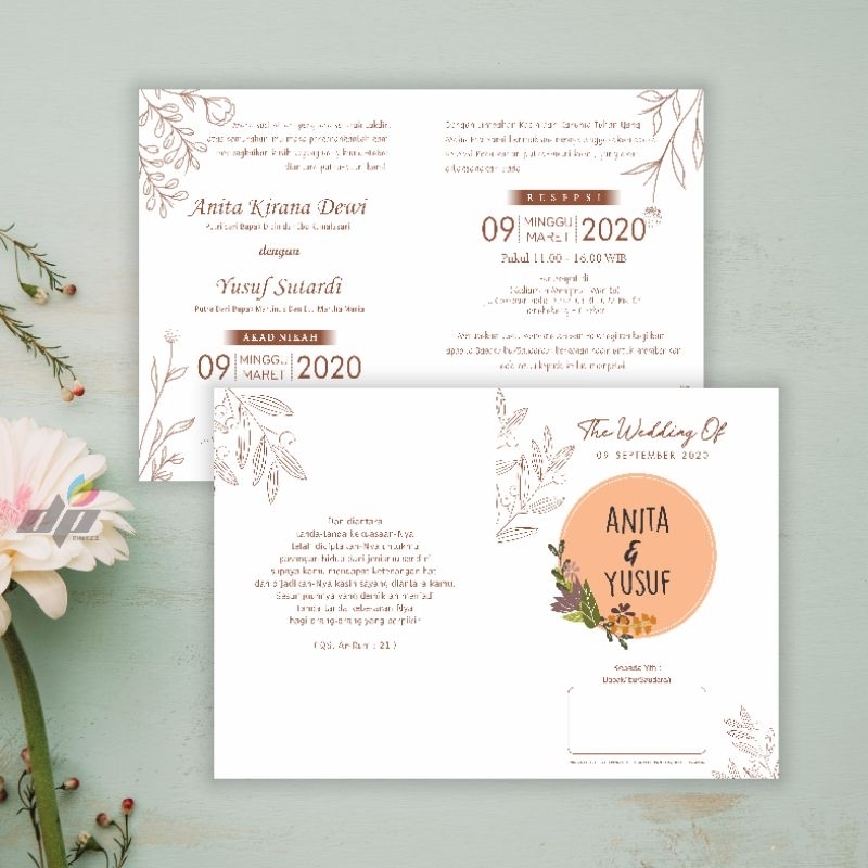 Jual Undangan flowers simple elegan murah simple rustic cirebon ...