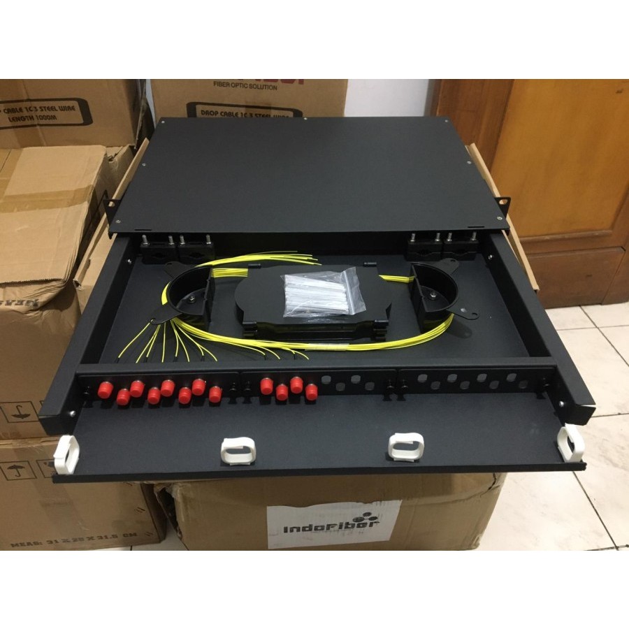 Jual OTB 12 core FC singlemode rackmount sliding rail + pigtail ...