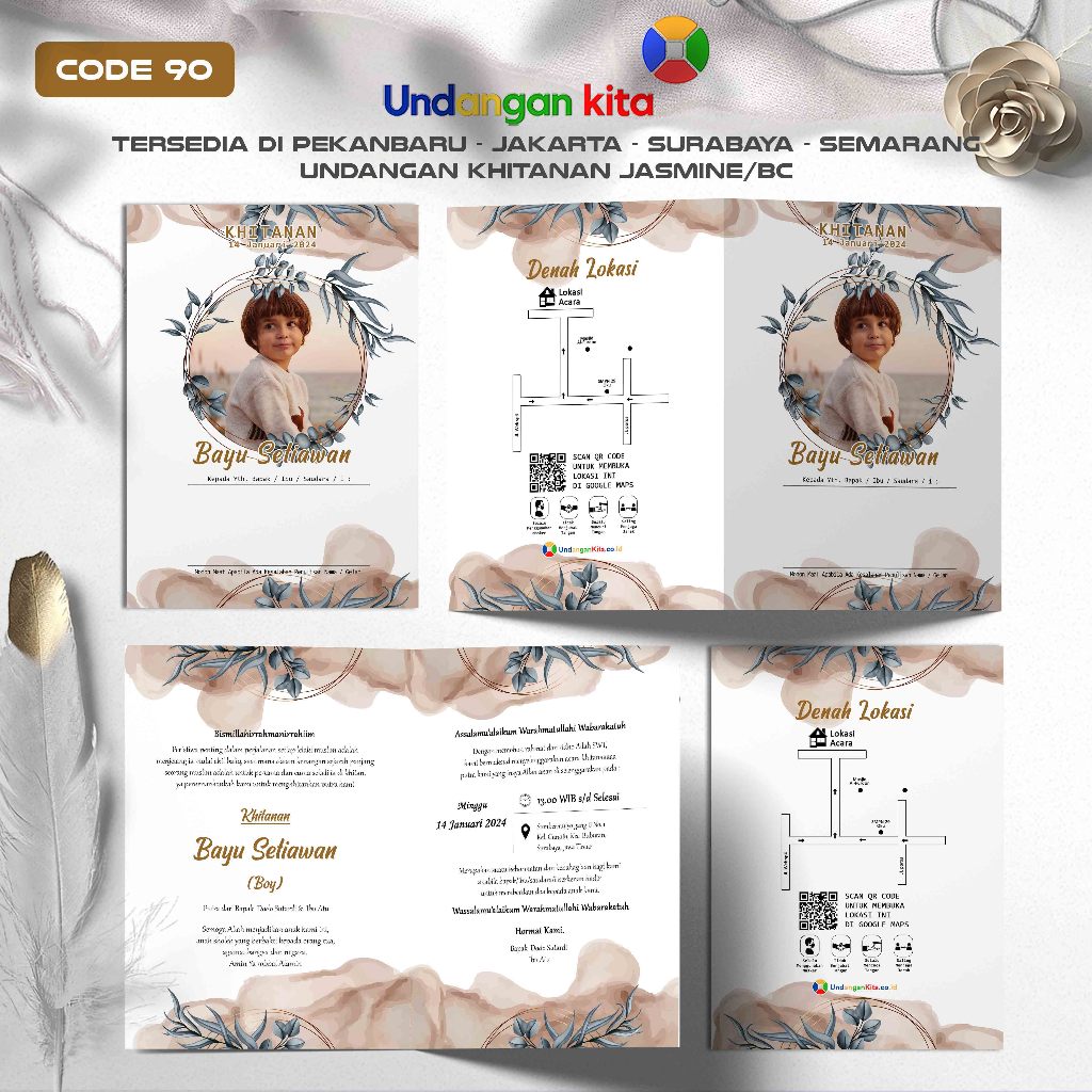 Jual Undangan Khitanan Softcover Jasmine / BC Undangan Kita Jakarta ...
