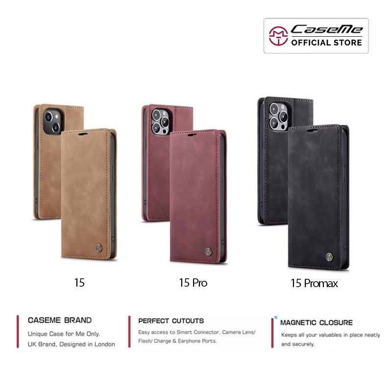 Jual Caseme iPhone 15 16 17 PRO MAX Casing Flip Leather Wallet Premium ...