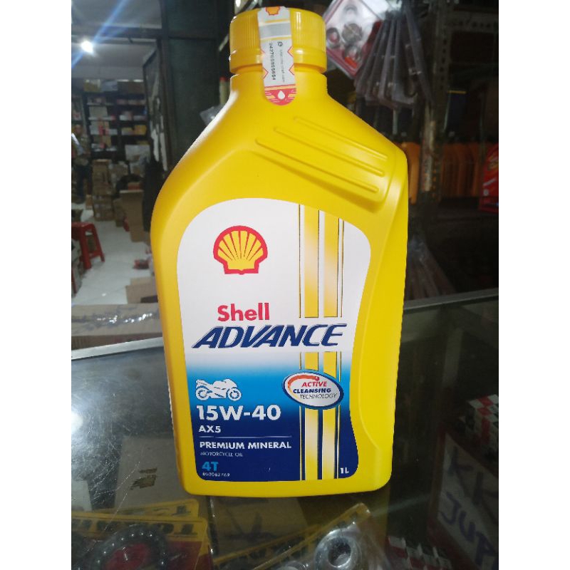 Jual OLI SHELL PREMIUM MINERAL AX5 0,8L DAN 1L UNTUK MOTOR 4T BEBEK DLL ...
