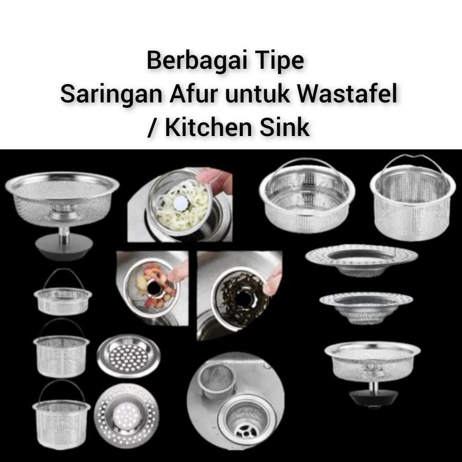 Jual Saringan Afur Wastafel Kitchen Sink BCP Strainer Stainless Steel ...