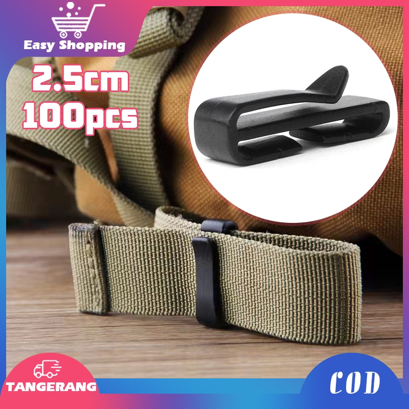 Jual 100pcs Webbing Kepper Klip 2.5cm Selipan Sisipan Tali Webbing ...