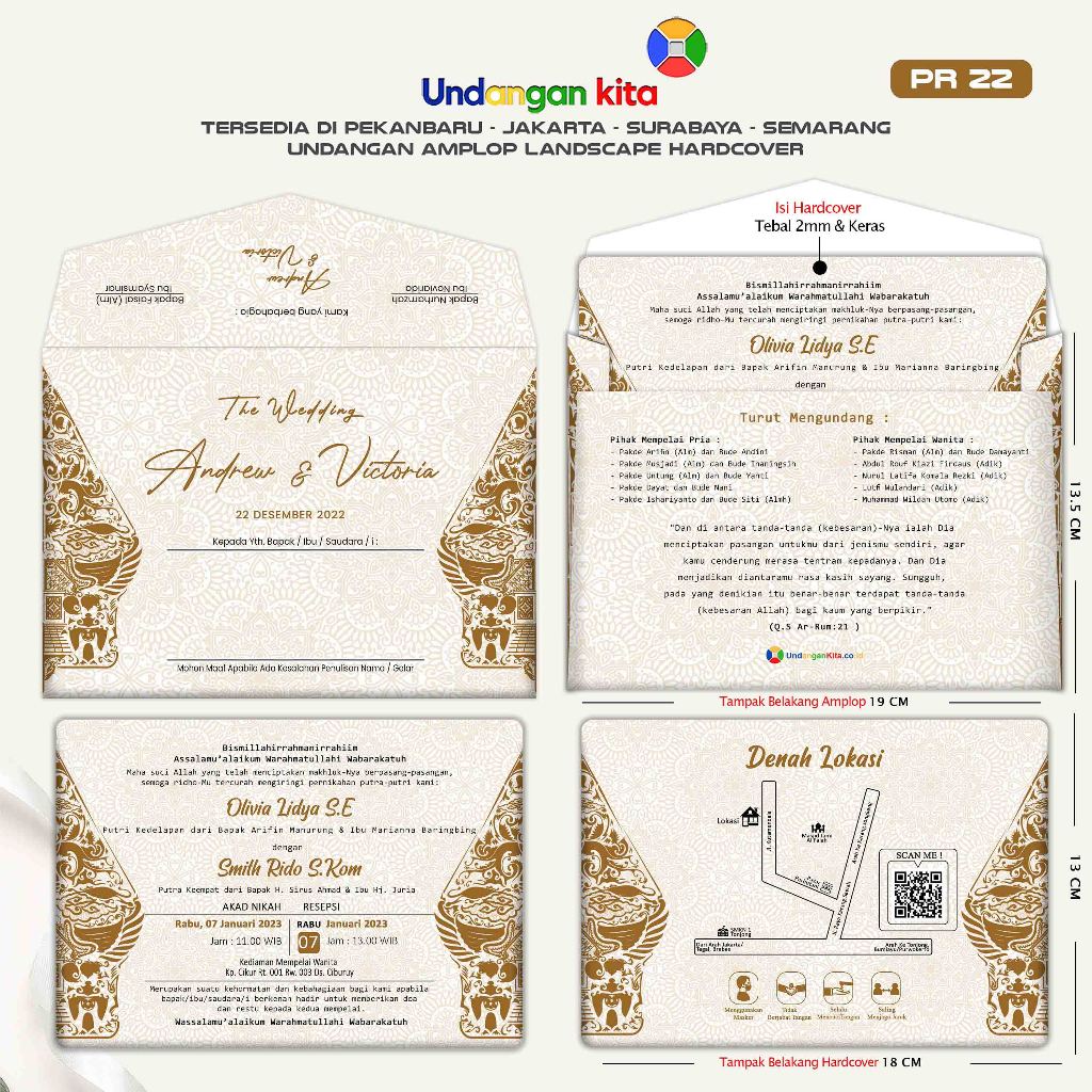 Jual Undangan Pernikahan Amplop Hardcover Landscape Premium Undangan ...