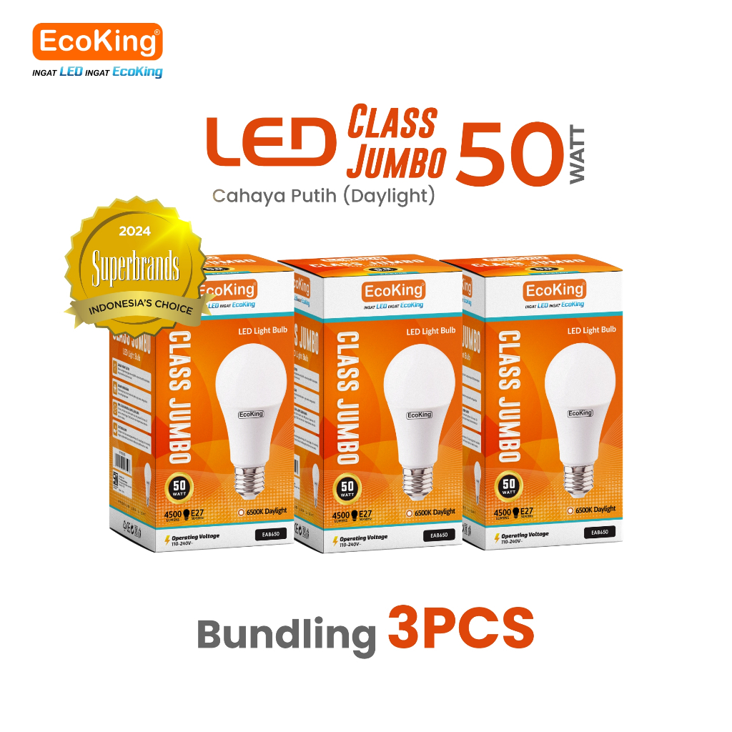 Jual EcoKing Lampu Bohlam Led Rumah Light Bulb Class JUMBO 50W Cahaya ...