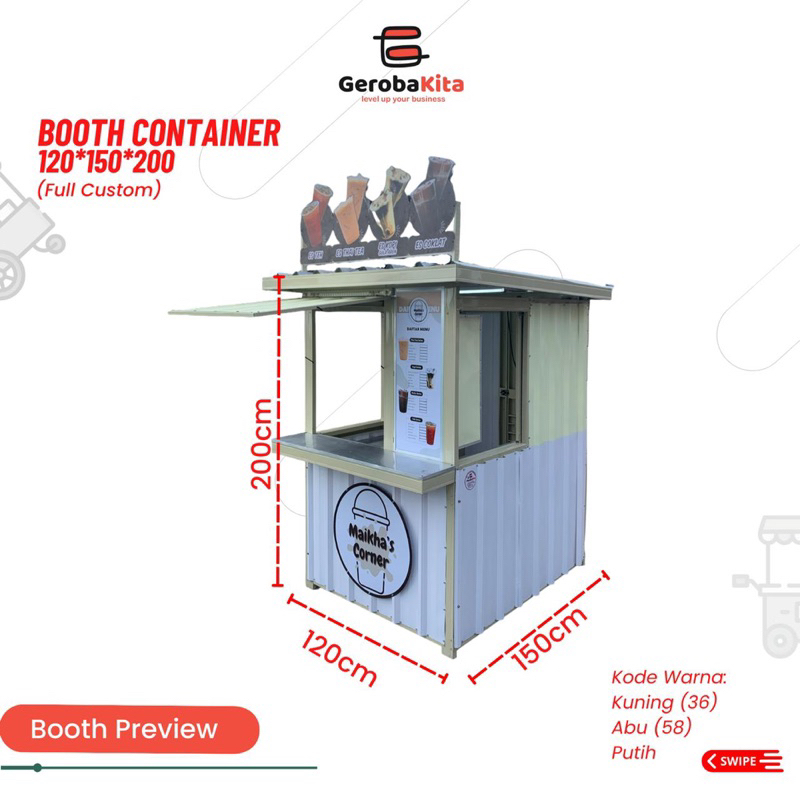 Jual Booth Container 120x150x200 Custom | Shopee Indonesia