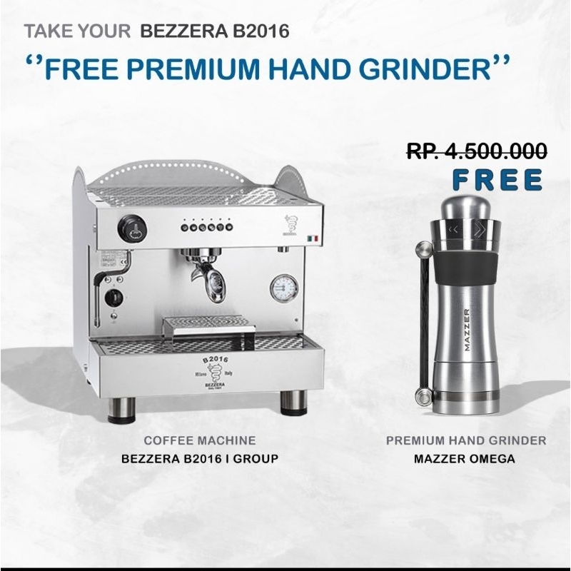 Jual Mesin Kopi Bezzera B2016 1 Group Free Mazzer Omega Hand Grinder ...