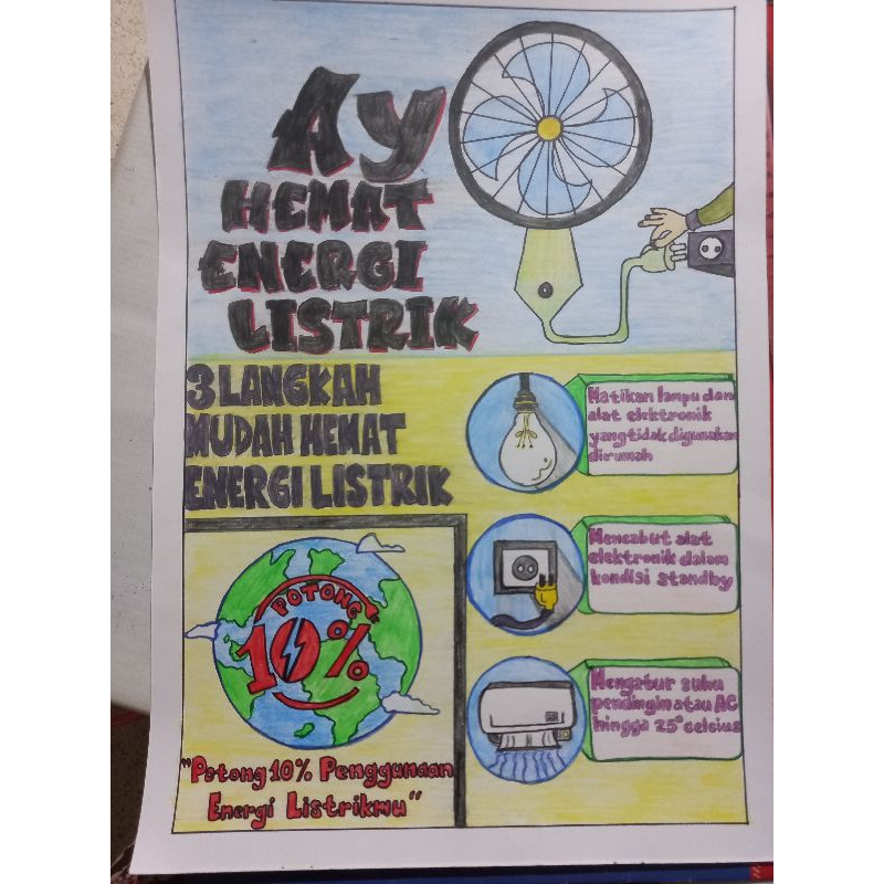 Jual Poster Manual Handmade A3 tugas prakarya kerajinan gambar lukisan ...