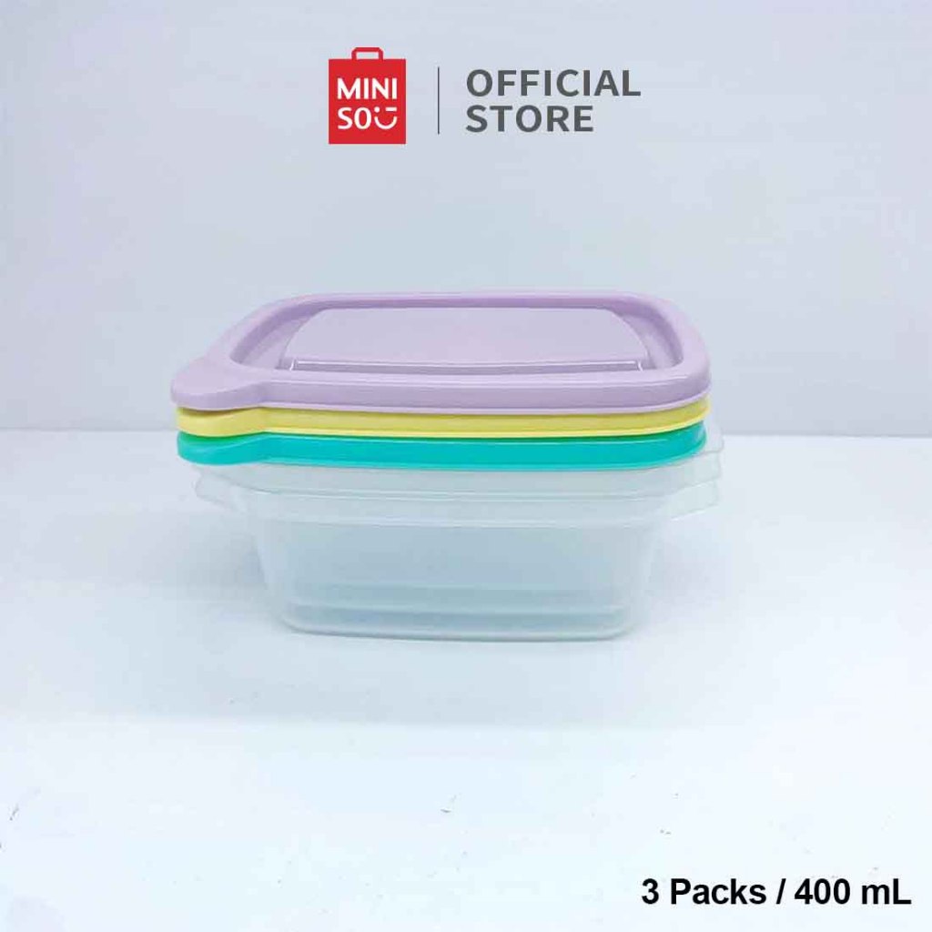 Jual Miniso X Color Crisper Square 4Pcs/180Ml Food Container Kotak ...