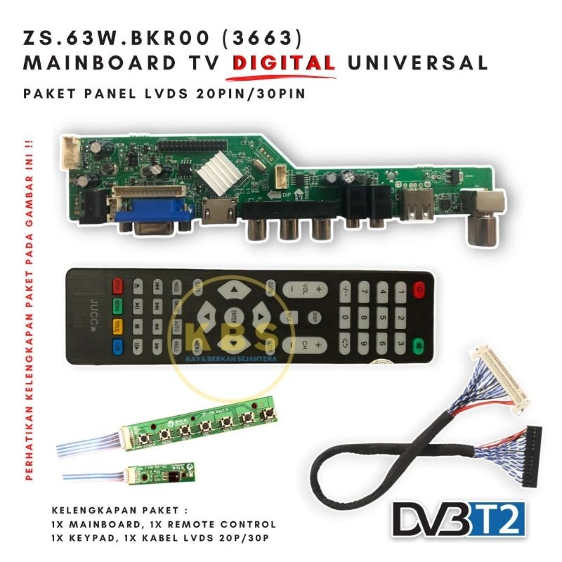 Jual Mesin TV Digital DVB T2 LCD LED Driver Controller Universal ...
