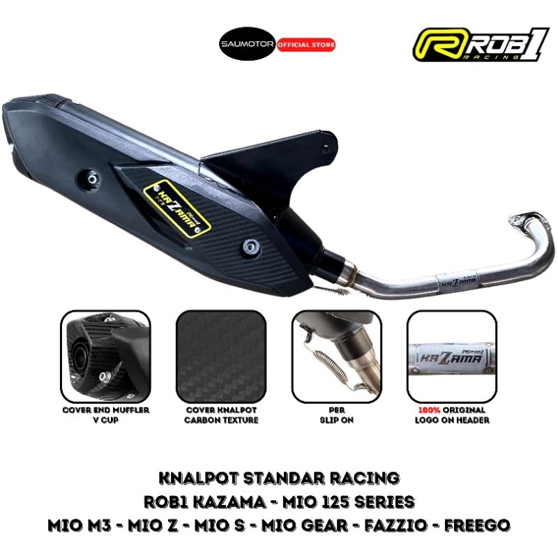 Jual ROB1 Kazama Knalpot Standar racing Mio M3 Knalpot Yamaha Gear ...