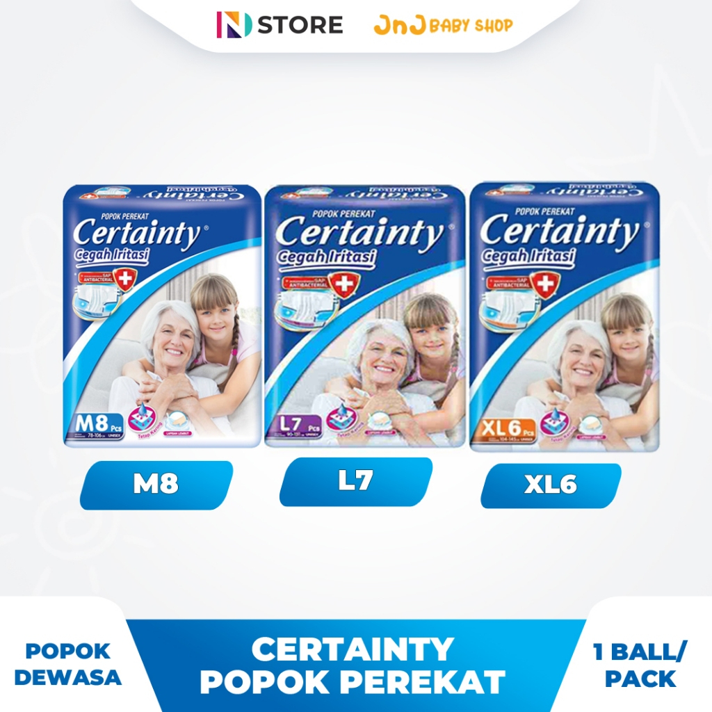 Jual Certainty Popok Dewasa Tipe Perekat M8/L7/XL6 1 Ball/Pack | Shopee Indonesia