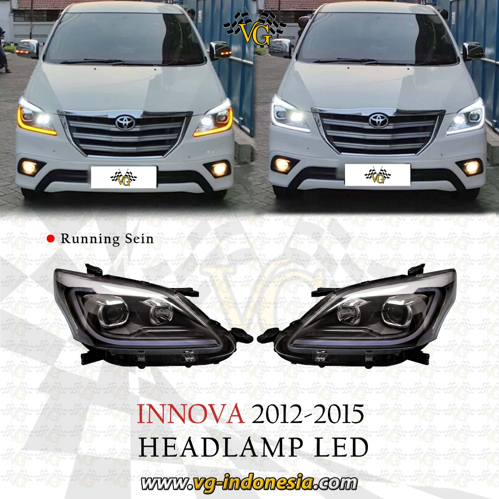 Jual Headlamp Grand New Innova 2012-2015 Running Sein 2 Projector ...