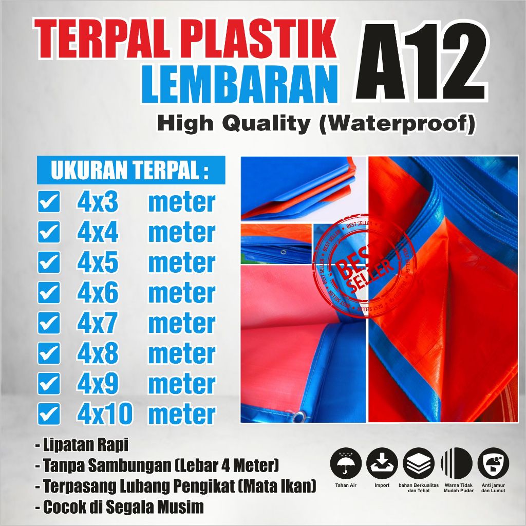 Jual Terpal Lembaran Ukuran 4x3, 4x4, 4x5, 4X6, 4X7, 4X8 terpaulin ...