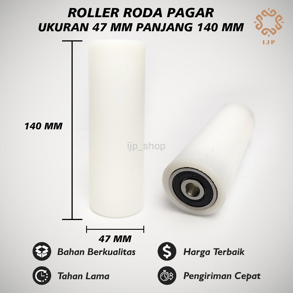 Jual Roller Roda Nylon Roller Ukuran 47 mm Panjang 140 mm Pintu Pagar ...