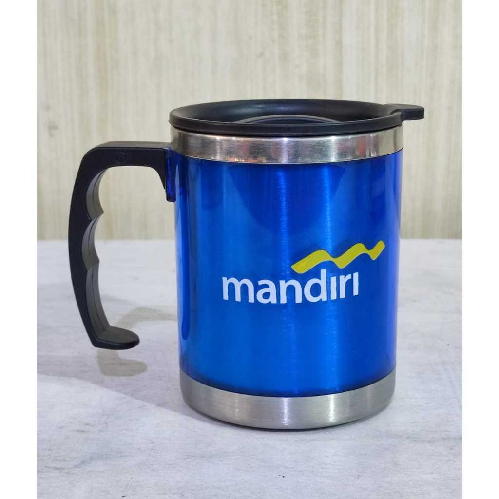 Jual MUG TERMOS GELAS CANGKIR STAINLESS STEEL ANTI PANAS LOGO MANDIRI ...