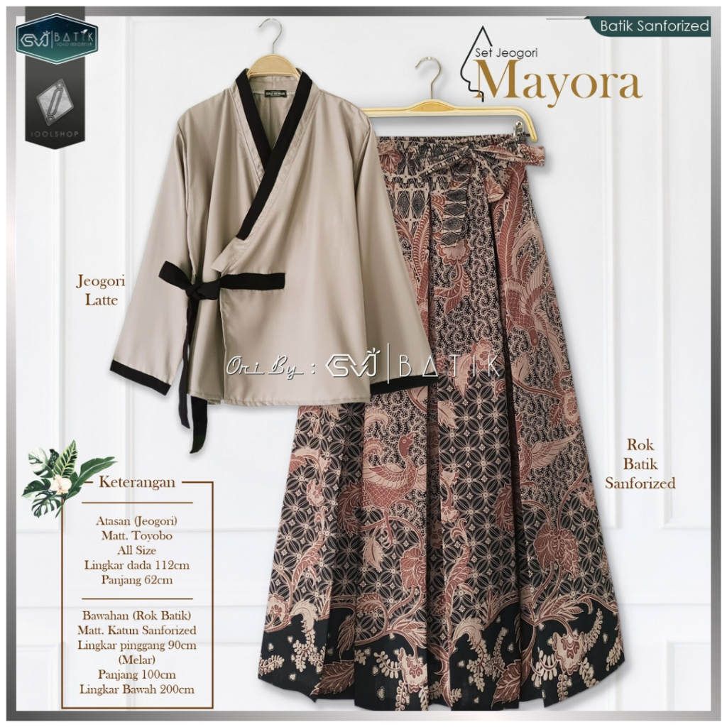 Jual SETELAN HANBOK LATTE BATIK TERBARU REMAJA WANITA ROK JEOGORI ...