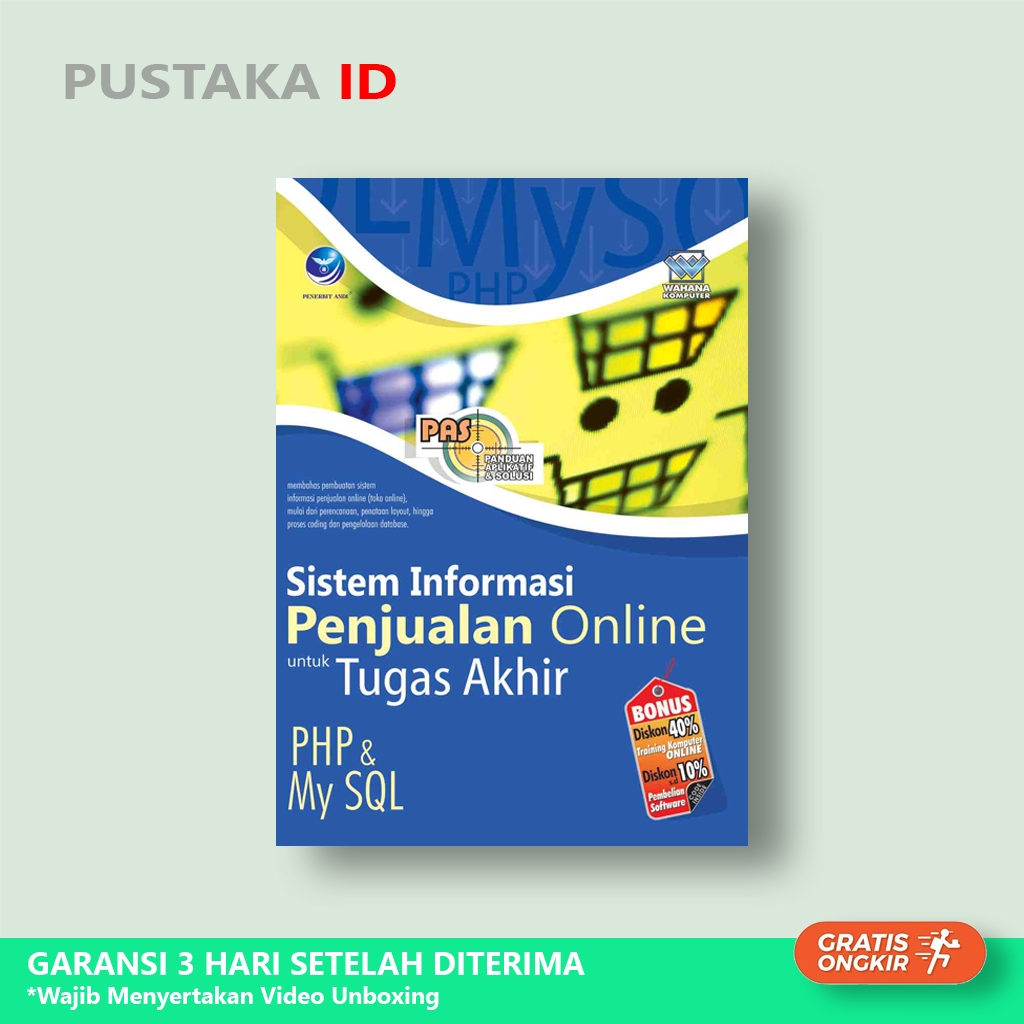 Jual Buku Sistem Informasi Penjualan Online Untuk Tugas Akhir PHP Dan ...