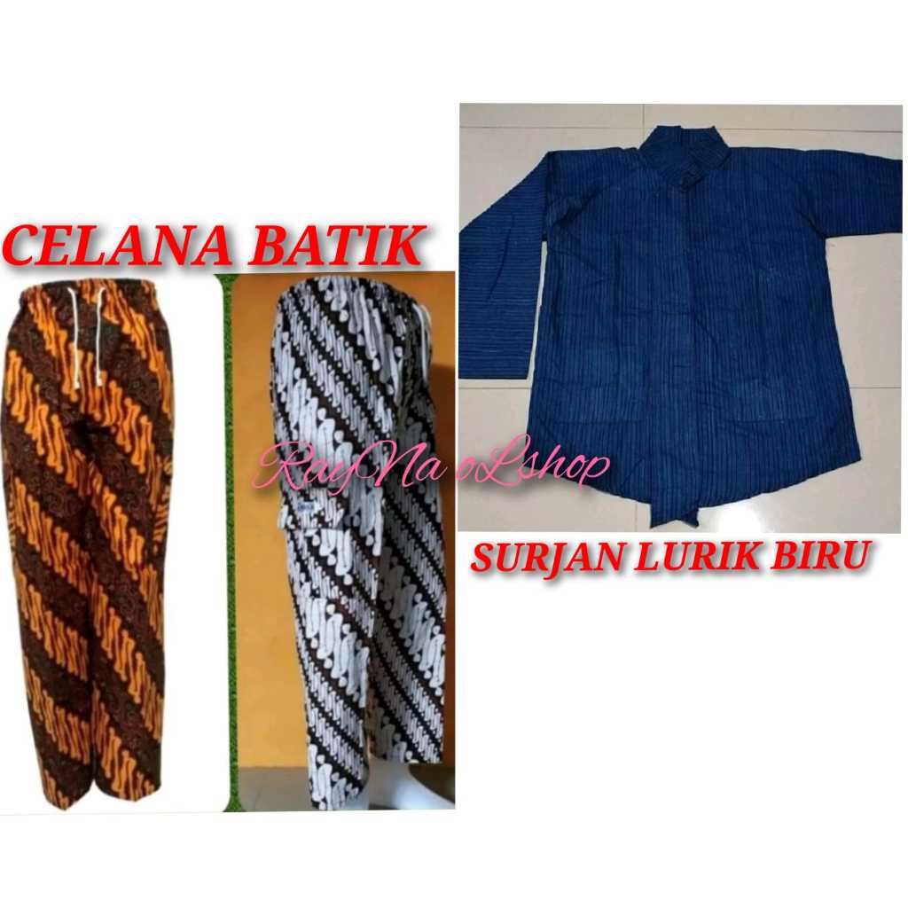 Jual SURJAN LURIK BIRU + CELANA BATIK | SETELAN PAKAIAN TRADISIONAL PRIA MODERN KLASIK KHAS ADAT ...