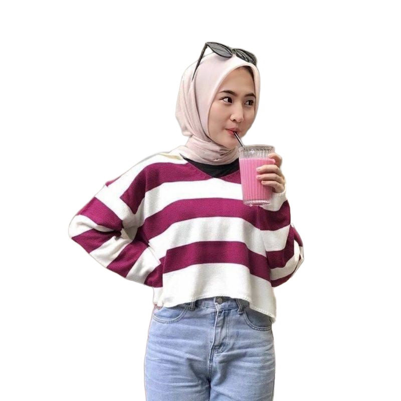 Jual Cardigan Fuji Crop Blaster / OUTER KNIT CROP TOP / POLO KNIT ...