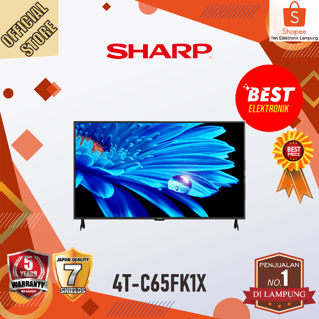 Jual TV SHARP 4T C65FK1X Aquos 4K UHD Android 65 inch Garansi Resmi | Shopee Indonesia