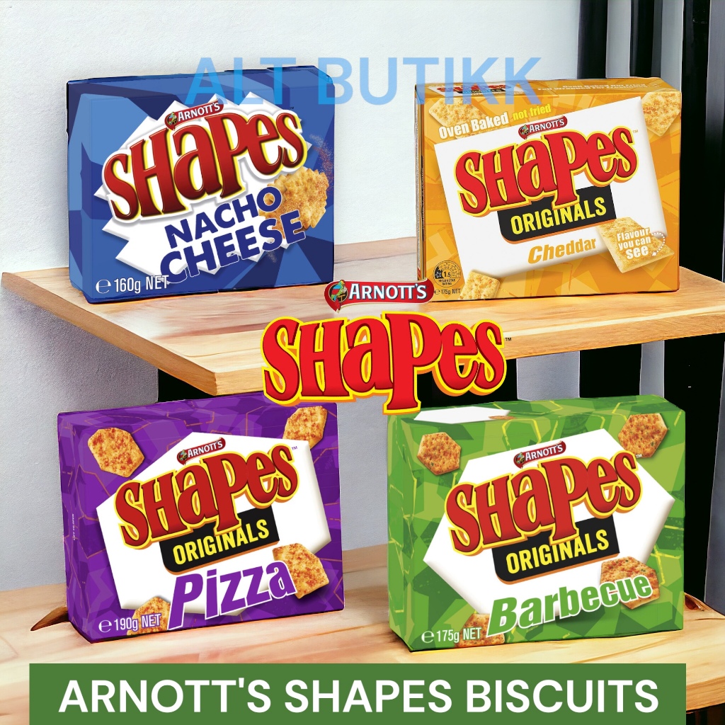 Jual ARNOTT'S SHAPES BAKED SNACK CRACKERS | BISCUITS ARNOTTS ...