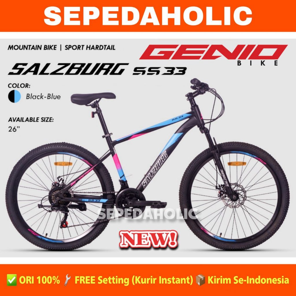 Jual Sepeda Gunung MTB GENIO SALZBURG SS33 SS 33 Ukuran 26 Inch BY UNITED | Shopee Indonesia