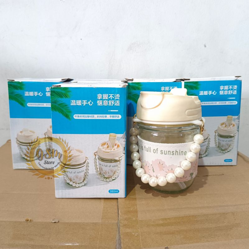 Jual Botol Kaca Mutiara Gelas Kaca Mutiara 350ml Gelas Mini Tumblr ...