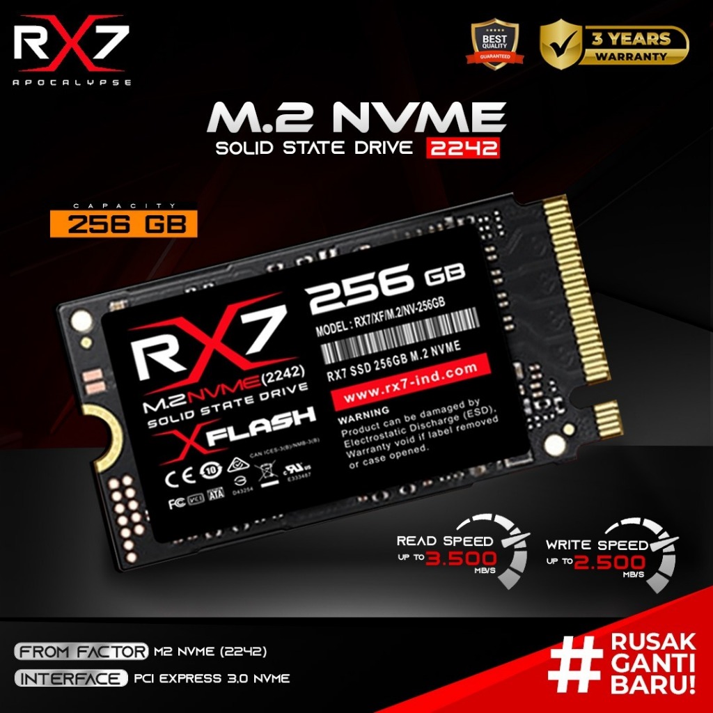 Jual SSD RX7 M.2 NVME 256GB 2242 PCIe Gen3 x4 GARANSI RESMI 3 TAHUN ...