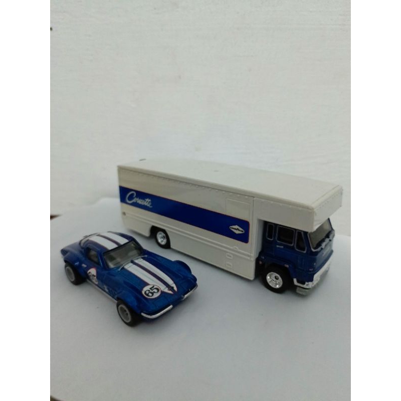 Jual Hotwheels team transport custom Corvette Stingray coupe fleet ...