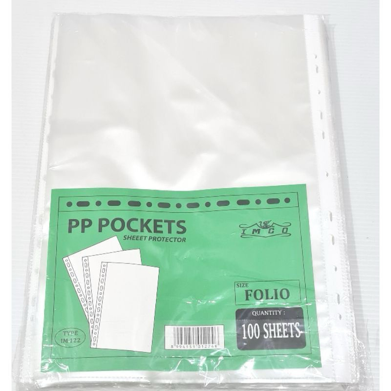 Jual 100 Lembar Sheet Protector F4 folio/ pocket folio/imco dan inter x ...