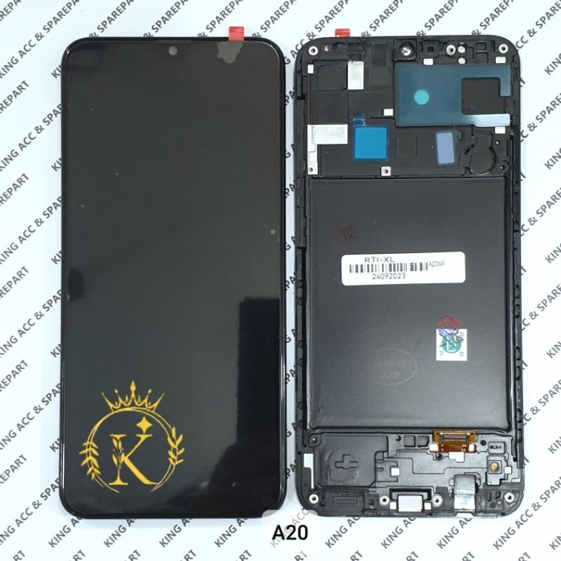 Jual LCD TOUCHSCREEN SET FRAME SAMSUNG GALAXY A20 A205 A205F OLED BIG | Shopee Indonesia