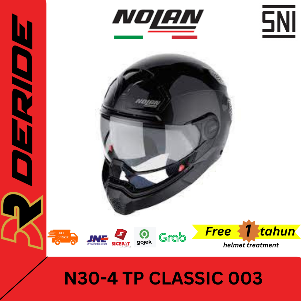 Jual HELM MODULAR NOLAN N30-4 TP CLASSIC 003 GLOSSY BLACK MODULAR CROSS ...