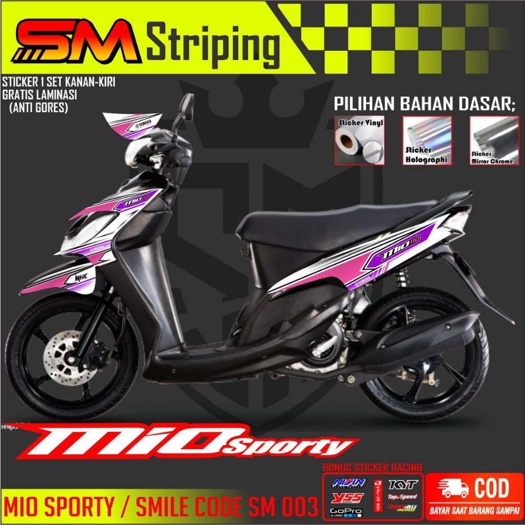 Jual Striping Mio Sporty / SMILE Setriping Stiker Mio Smile 110 Motif Design VARIASI SM 003 ...