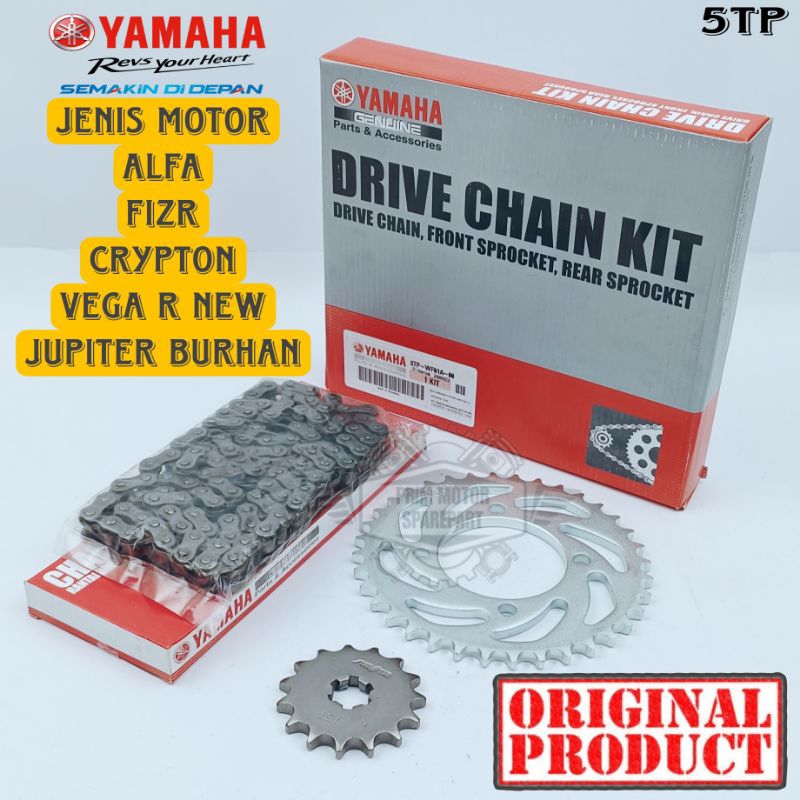 Jual GEAR SET ORIGINAL YAMAHA 5TP RANTAI JUPITER BURHAN/ CRYPTON/ ALFA/ FIZR/ VEGA R NEW ...