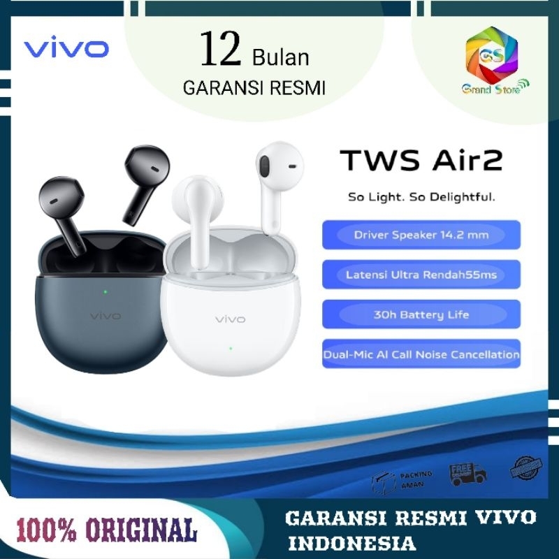 Jual VIVO TWS AIR2 | Earphone Bluetooth VIVO TWS AIR 2 GARANSI RESMI VIVO INDONESIA 1 TAHUN ...