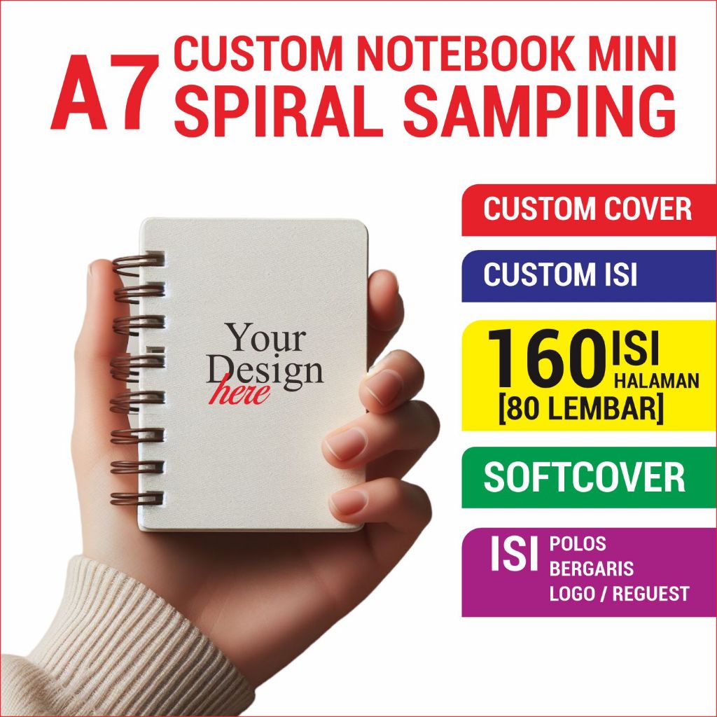 Jual NOTEBOOK MINI A7 JILID CUSTOM | JILID SPIRAL | BUKU TULIS MINI A7 ...