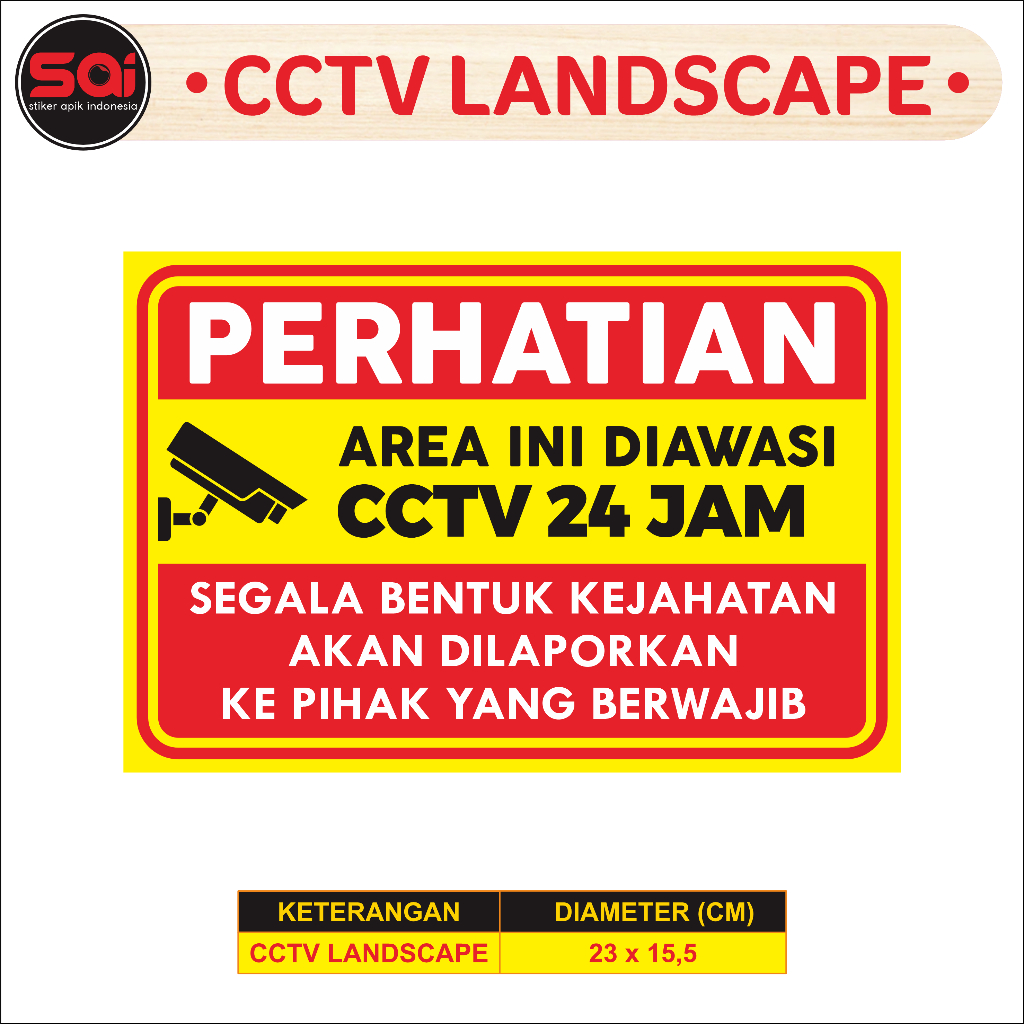 Jual stiker vinyl anti air AREA DIPANTAU CCTV 24 JAM PORTRAIT ...