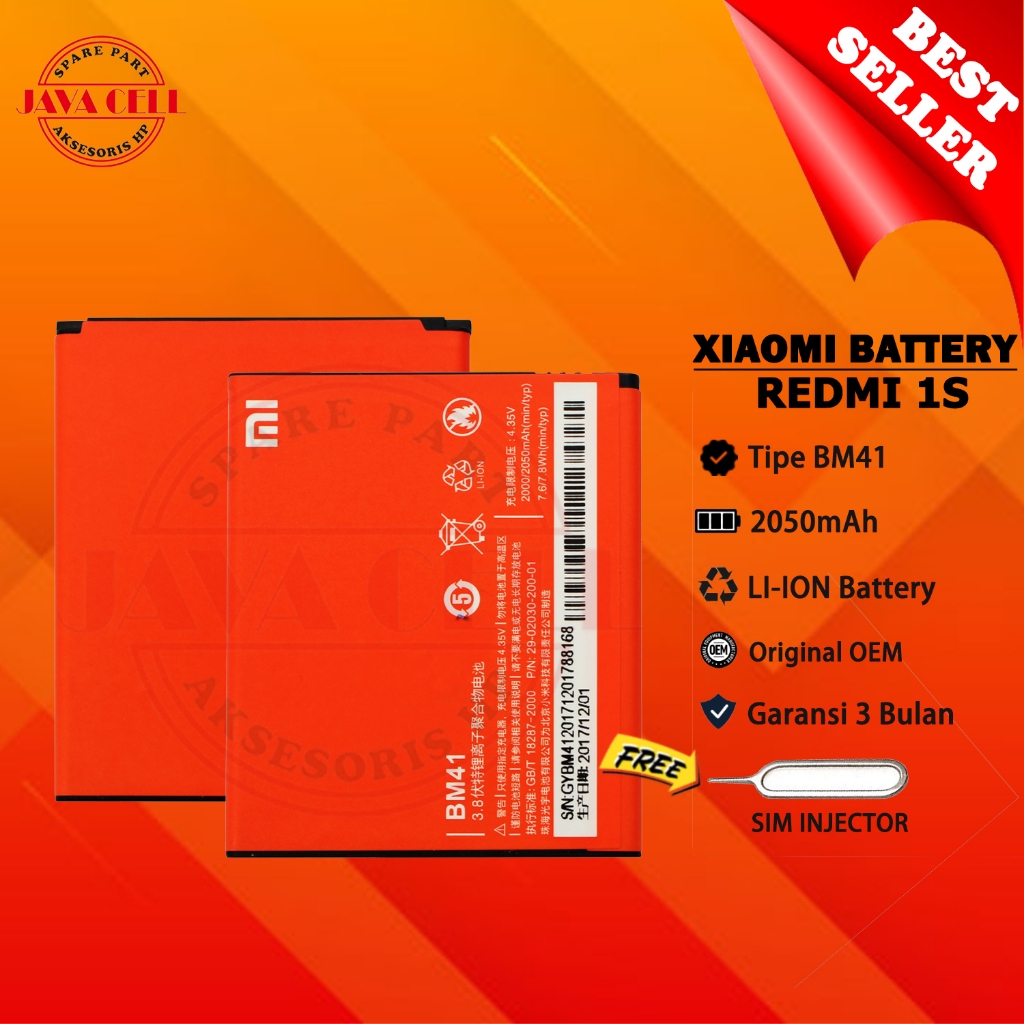 Jual Baterai Batre Battery Xiaomi Redmi 1s BM41 Original Garansi 3 Bulan | Shopee Indonesia