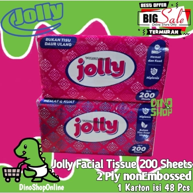 Jual Tissue Facial merk Jolly 200s (kemasan baru) | Shopee Indonesia