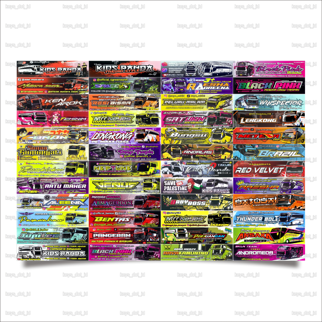 Jual Stiker Hologram Bus Basuri Panjang, Sticker Bus Mania, Stiker Bus ...
