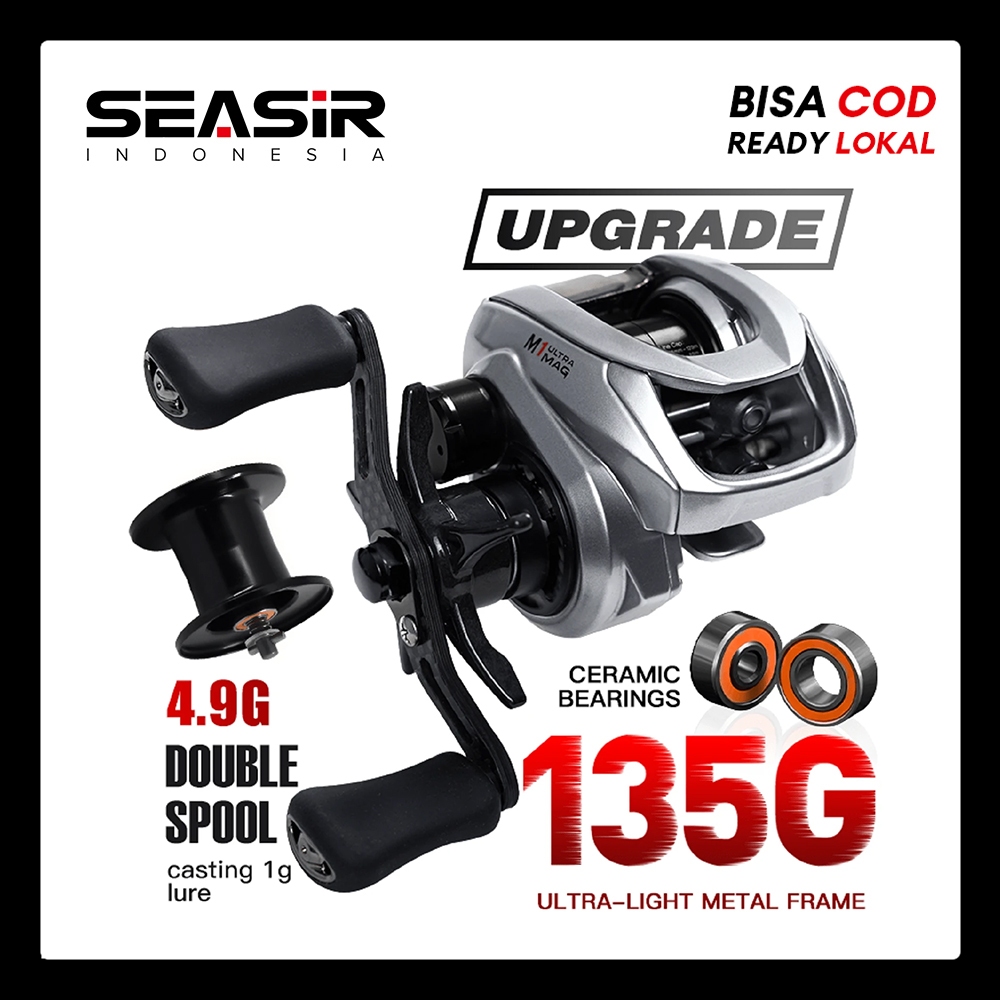 Jual [OFFICIAL] SEASIR M1 Reel BC BaitCasting Reel Pancing, 2 Spool Kumparan+135G Rangka Logam ...