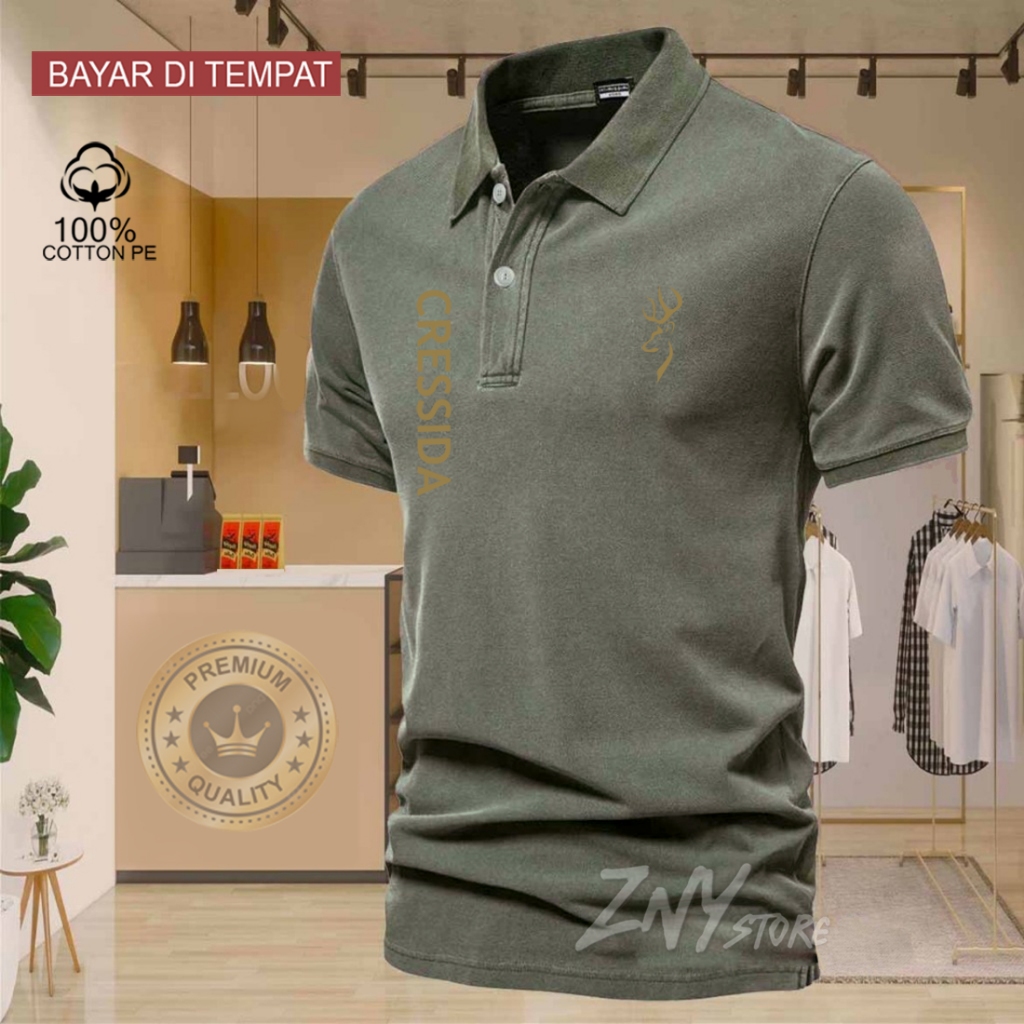 Jual COD T-shrit POLO kerah Cresida Kirka Gold / Baju Kaos Kerah Dewasa Shirt / Kaos Wangki Pria ...