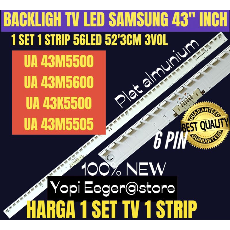 Jual BACKLIGHT TV LCD LED SAMSUNG 43 INCH UA-43M5500-UA-43M5600-UA-43K5500-UA-43M5505 BACKLIGHT ...