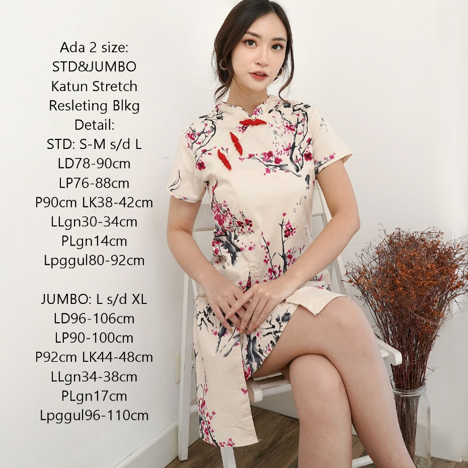 Jual Dress Qipao Jibao Cheongsam Baju Batik Wanita Kancing Shanghai ...
