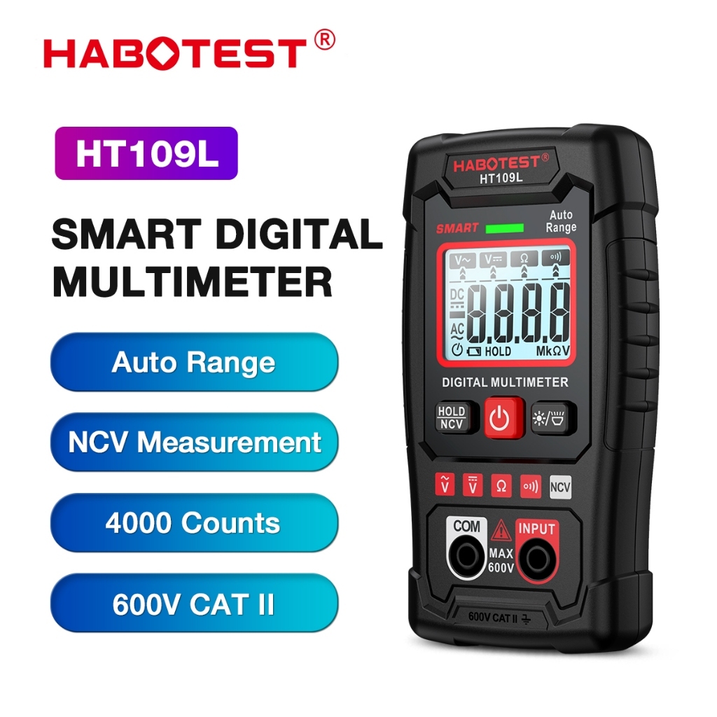 Jual HABOTEST HT109L Digital Multimeter 600V AC/DC 4000 Counts High ...