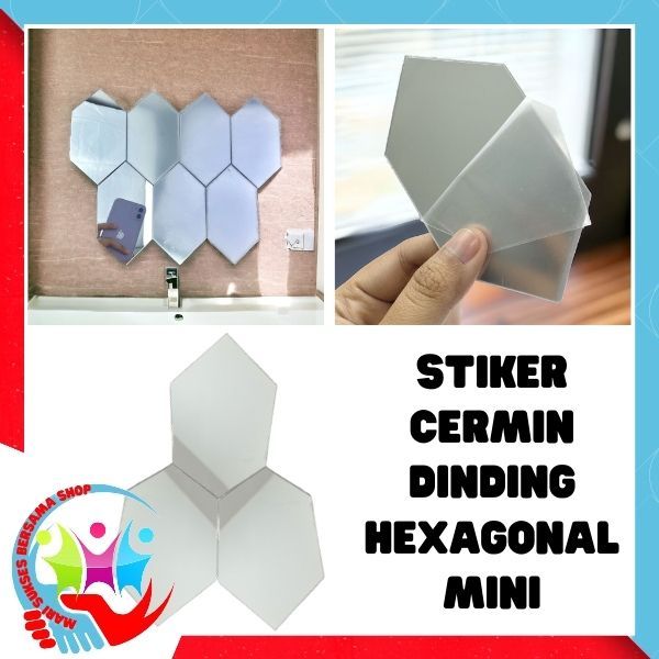 Jual MSBS Stiker Cermin Dinding Hexagonal Mini Anti Pecah Sticker Kaca ...