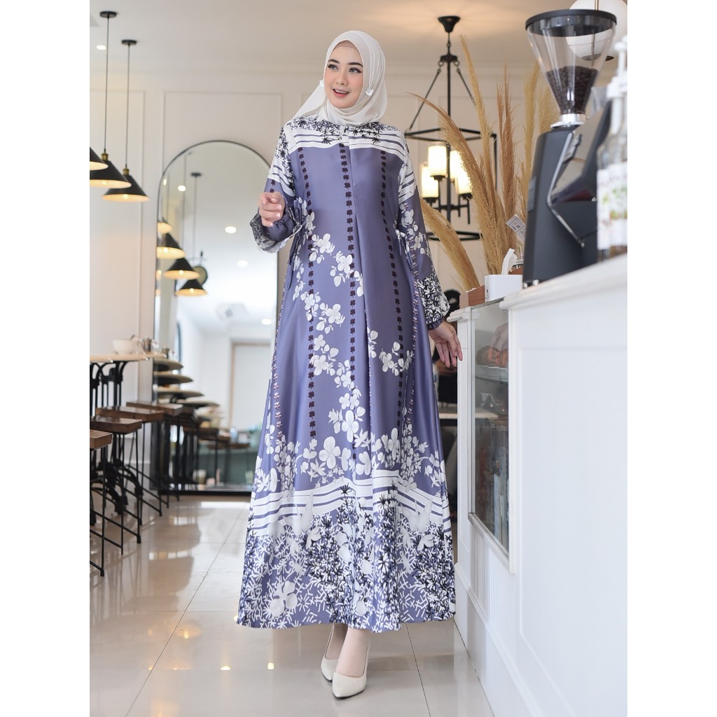 Jual Gamis Maxmara Lux Motif Bunga Bunga Premium (Ready sampai ukuran ...