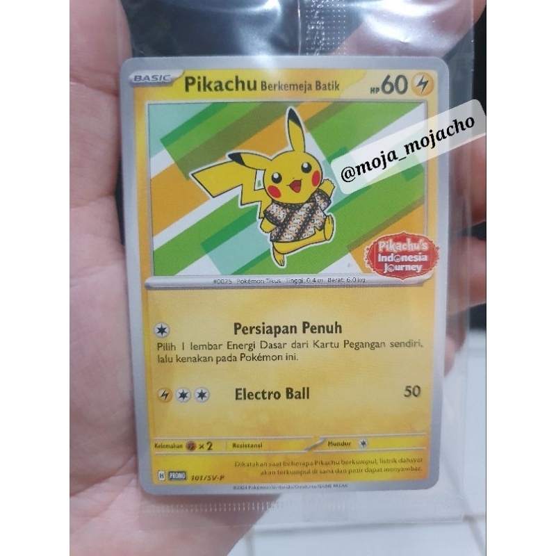 Jual TCG Kartu Pokemon Card Pikachu Berkemeja Batik Bali, Game Kartu Koleksi limited edition ...